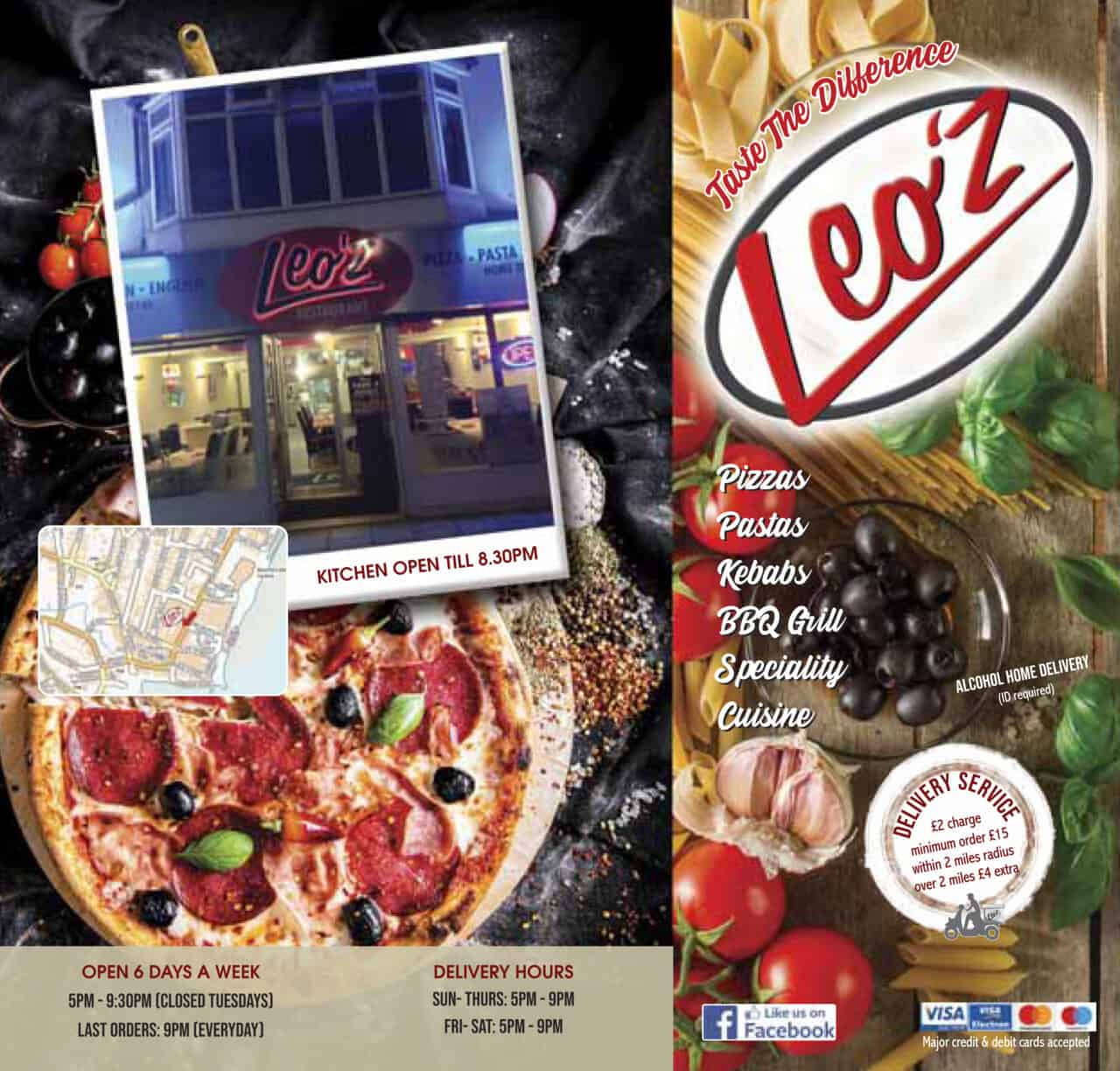 Menus - Leo'z Restaurant, Bridlington